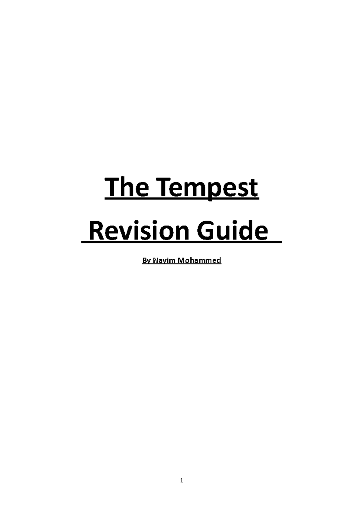 The Tempest Revision Guide - The Tempest Revision Guide By Nayim ...