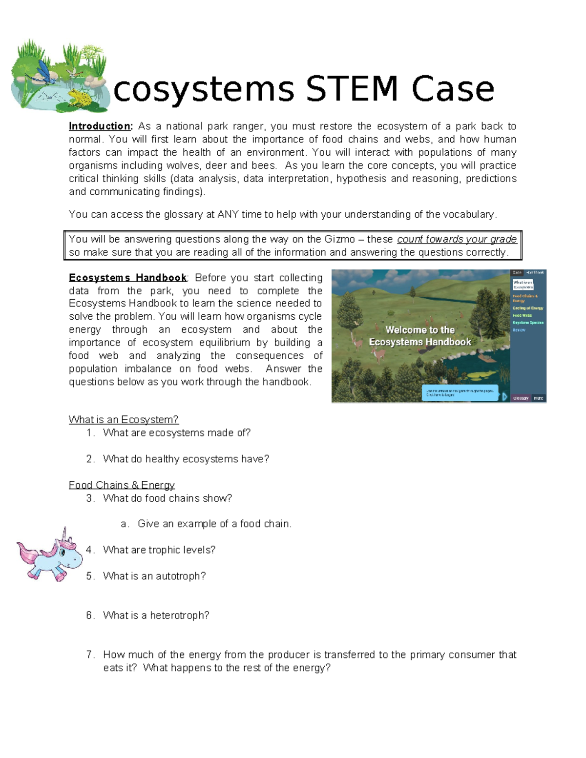 04 Ecosystem STEM Case Study: Restoring National Park Ecology - Studocu