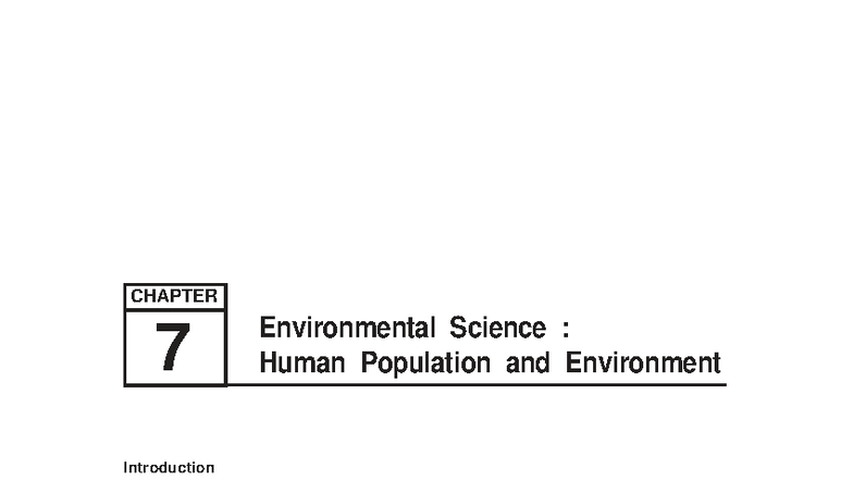 CH7 Environmental Science: Human Population Dynamics and Impact - Studocu