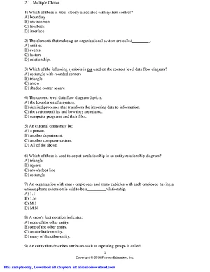 System Analysis And Design - CH1 MCQ Questions - 1 1 Multiple Choice Which of these software ...
