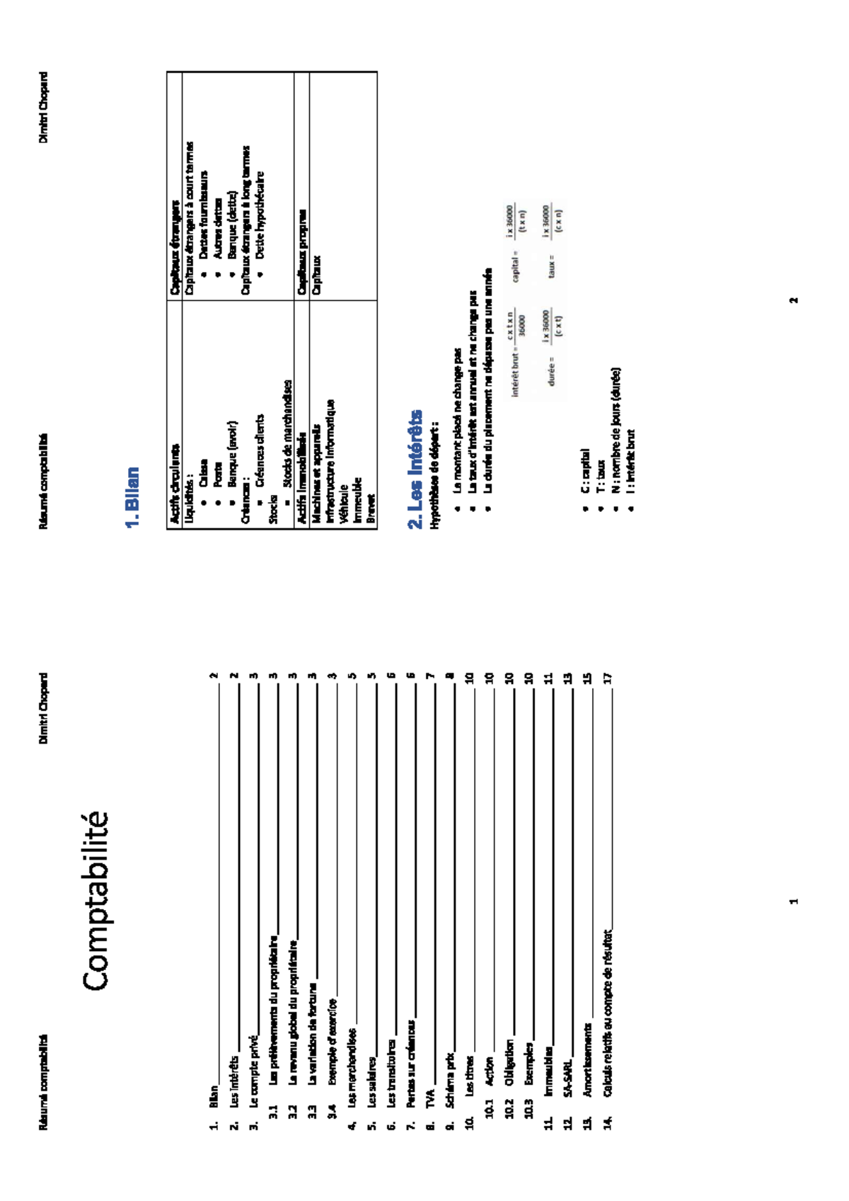 Résumé Comptabilité 1 - Dimitri Chopard (Comptabilité 1) - Studocu