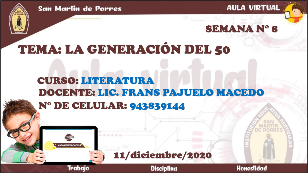 La generacion del 50 en el Perú - SEMANA N° 8 TEMA: LA GENERACIÓN DEL ...