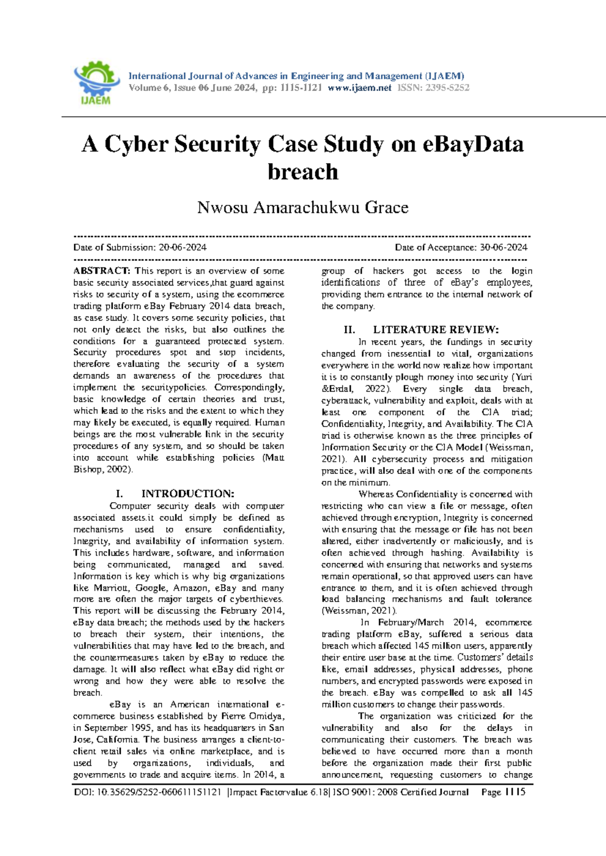 A Cyber Security Case Study: The 2014 eBay Data Breach Analysis - Studocu