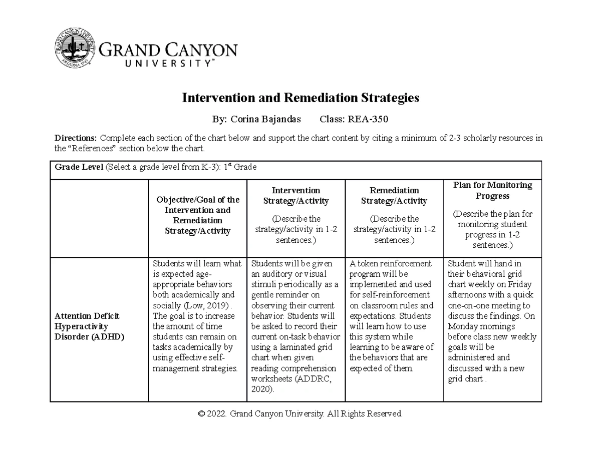 REA-350 RS T7 Interventionand Remediation Plan (CB) - By: Corina ...