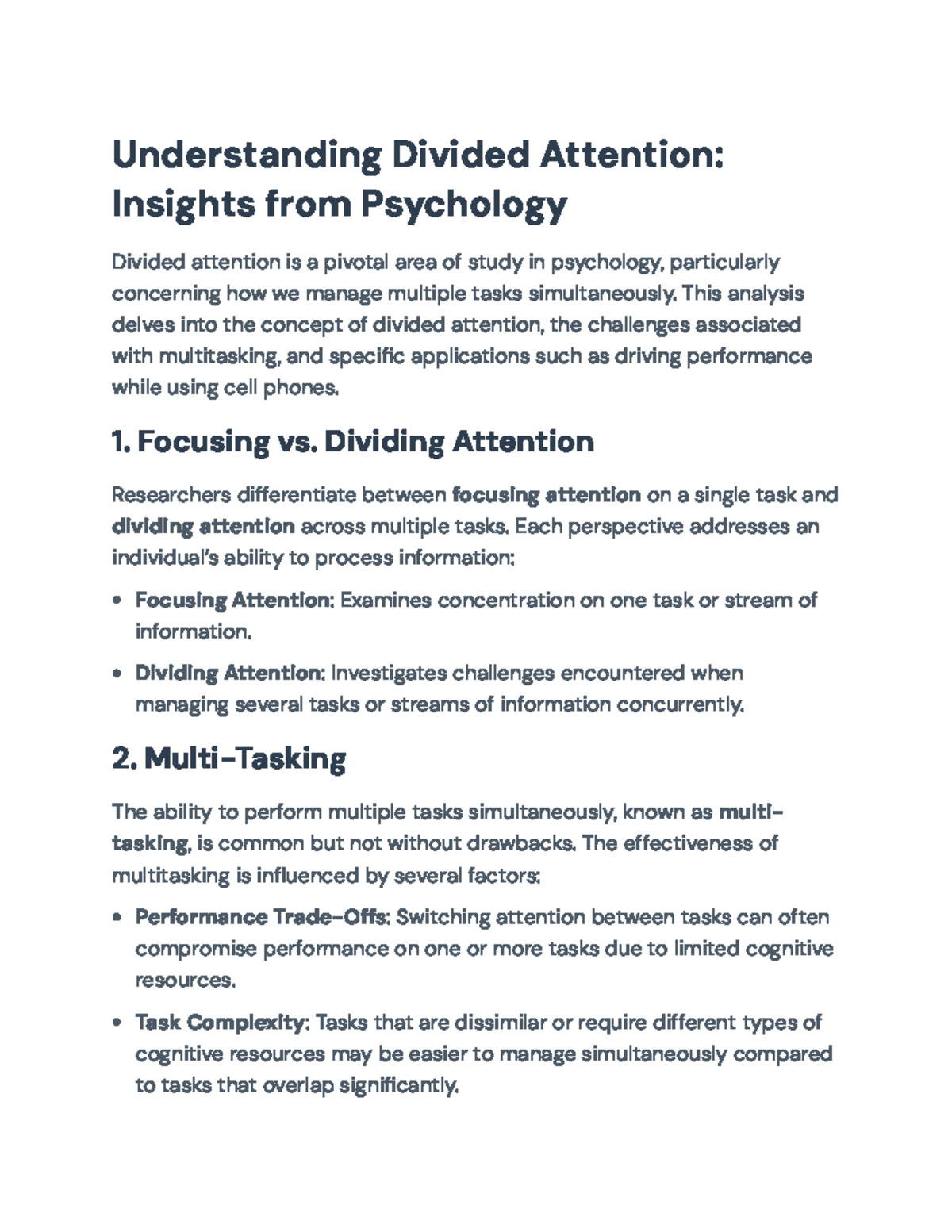 Understanding Divided Attention: Insights and Implications for ...
