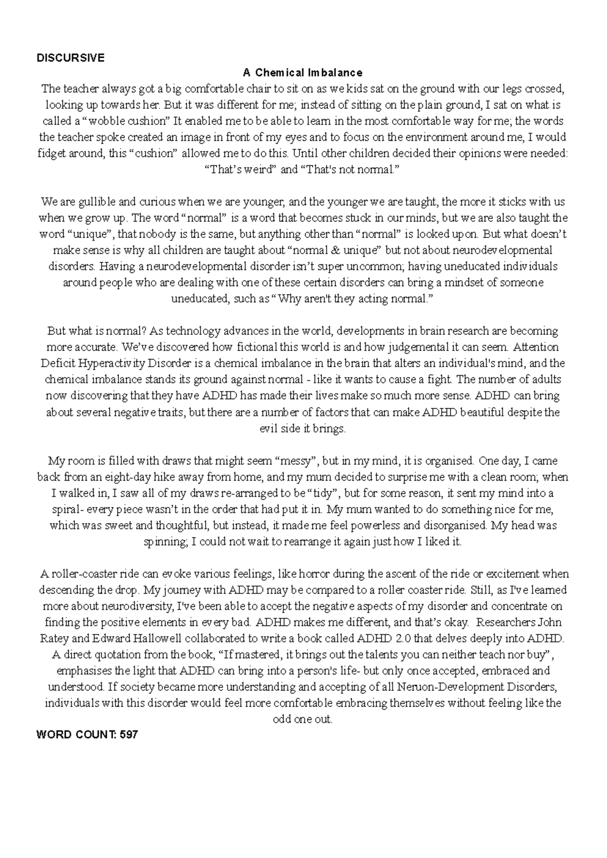 Module C task - Understanding ADHD and neurodevelopmental disorders ...