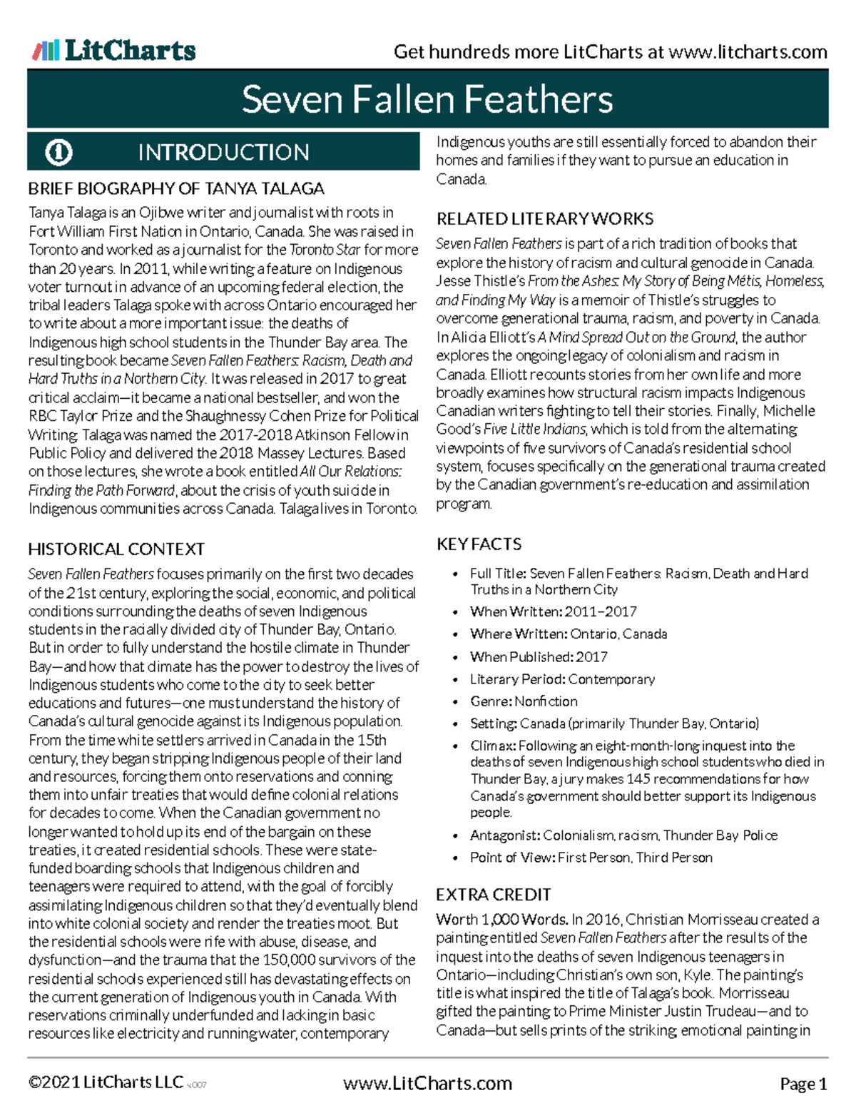 Seven fallen feathers litchart[ 58] - Seven Fallen Feathers BRIEF ...