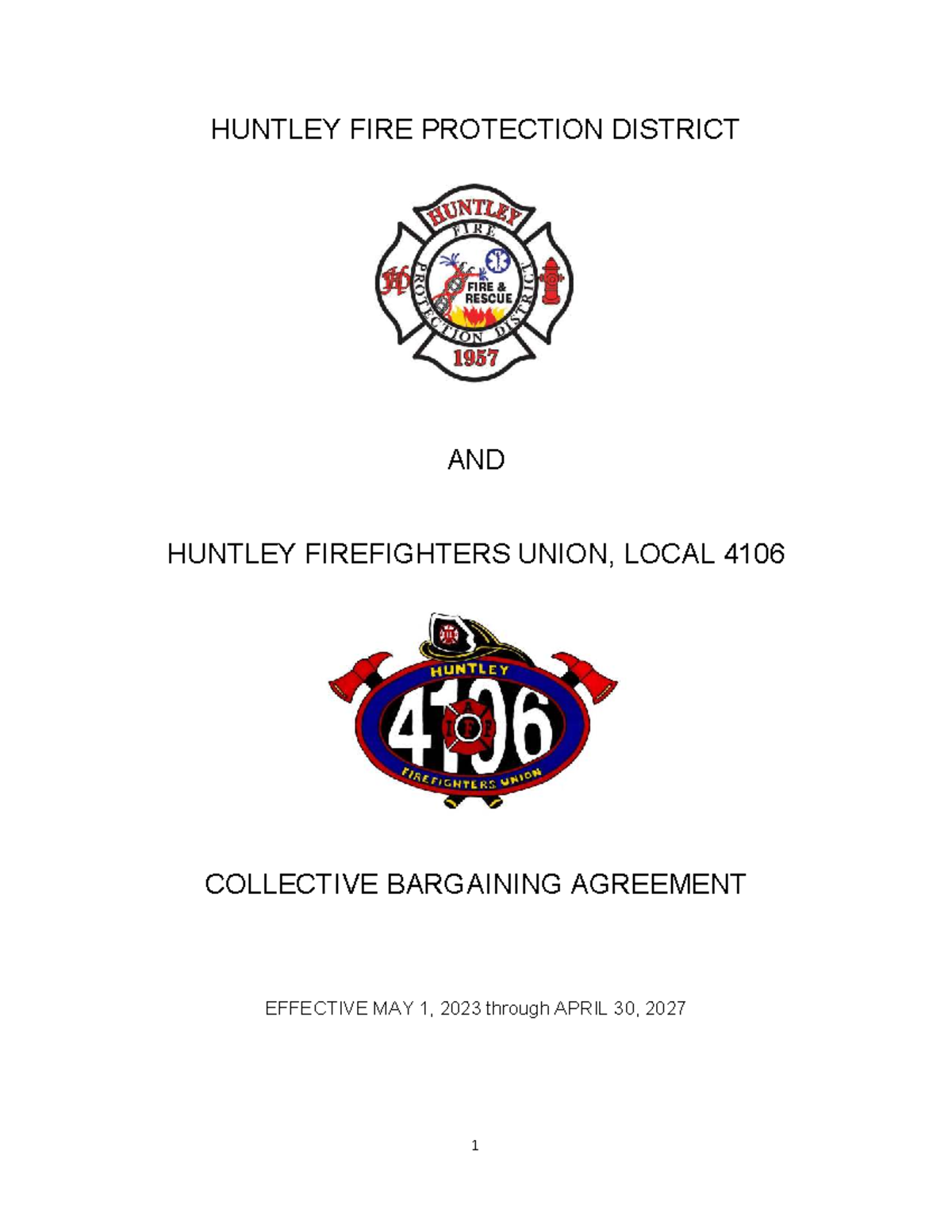 Huntley Fire Protection District & Local 4106 CBA (2023-2027) - Studocu