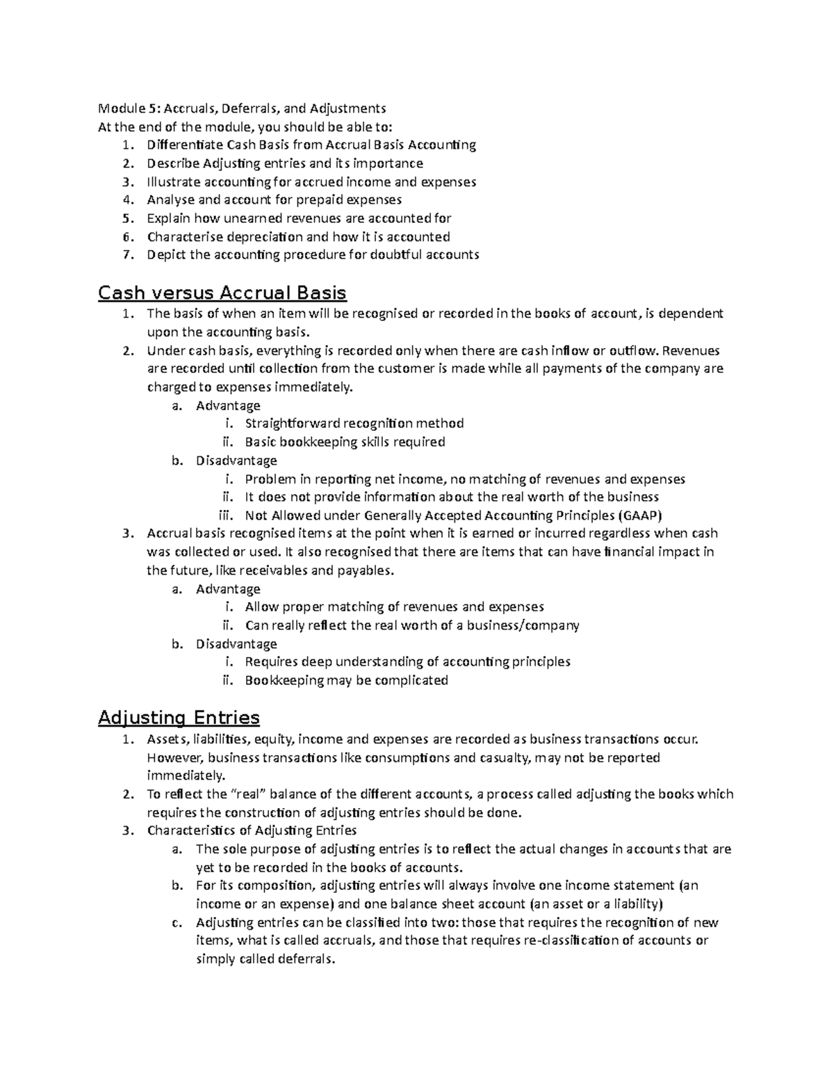 Module 5: Accruals, Deferrals & Adjusting Entries Explained - Studocu