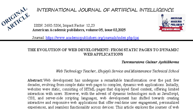 The Evolution of Web Development: From Static to Dynamic Apps - Studocu