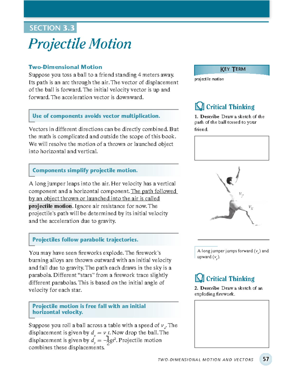 Projectile Motion Study Guide (Section 3.3) - Studocu