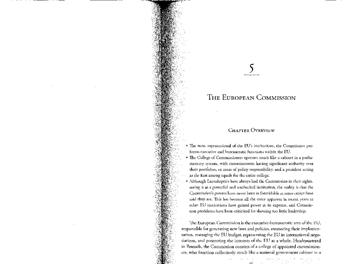 5: THE EUROPEAN COMMISSION CHAPTER OVERVIEW AND EVOLUTION - Studocu