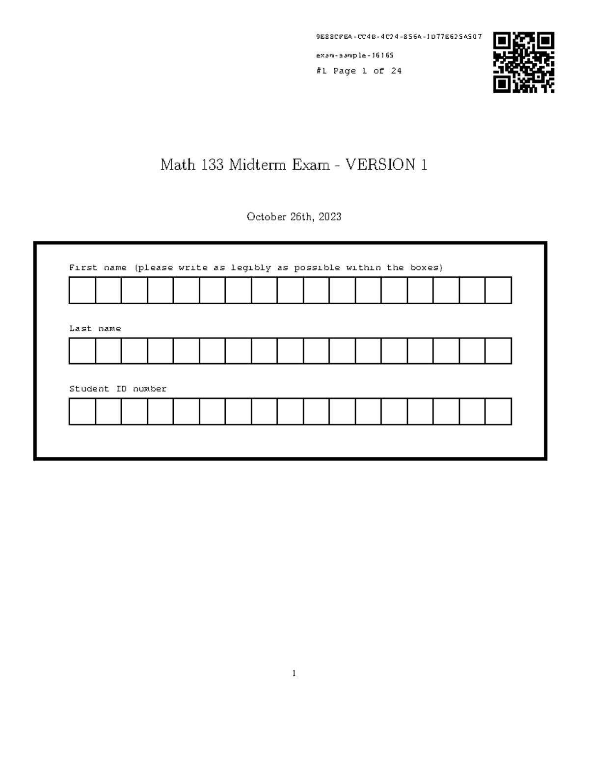 Math 133 Fall 2023 Midterm Exam Sample Questions and Solutions - Studocu