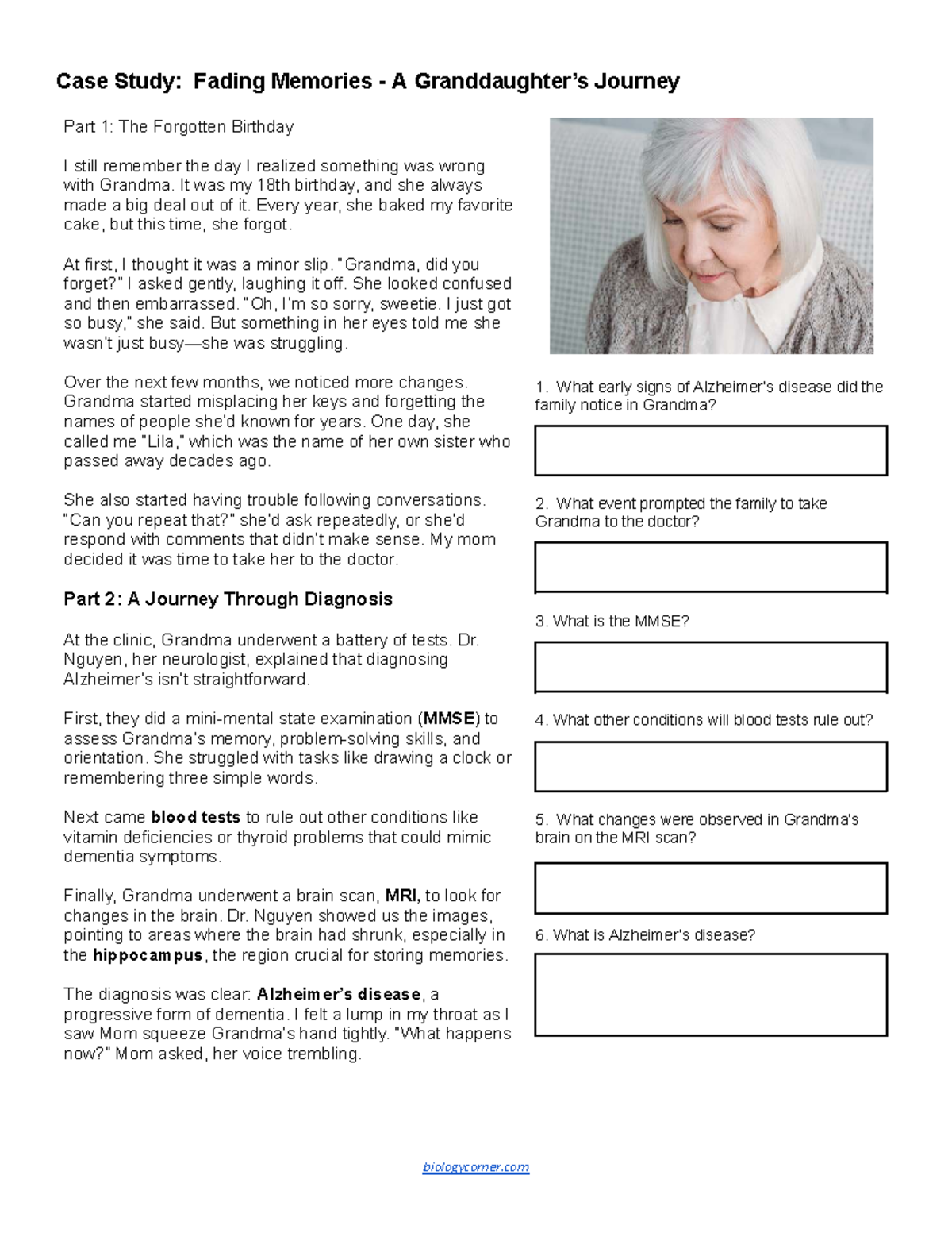 Case Study: Fading Memories - Understanding Dementia and Care ...