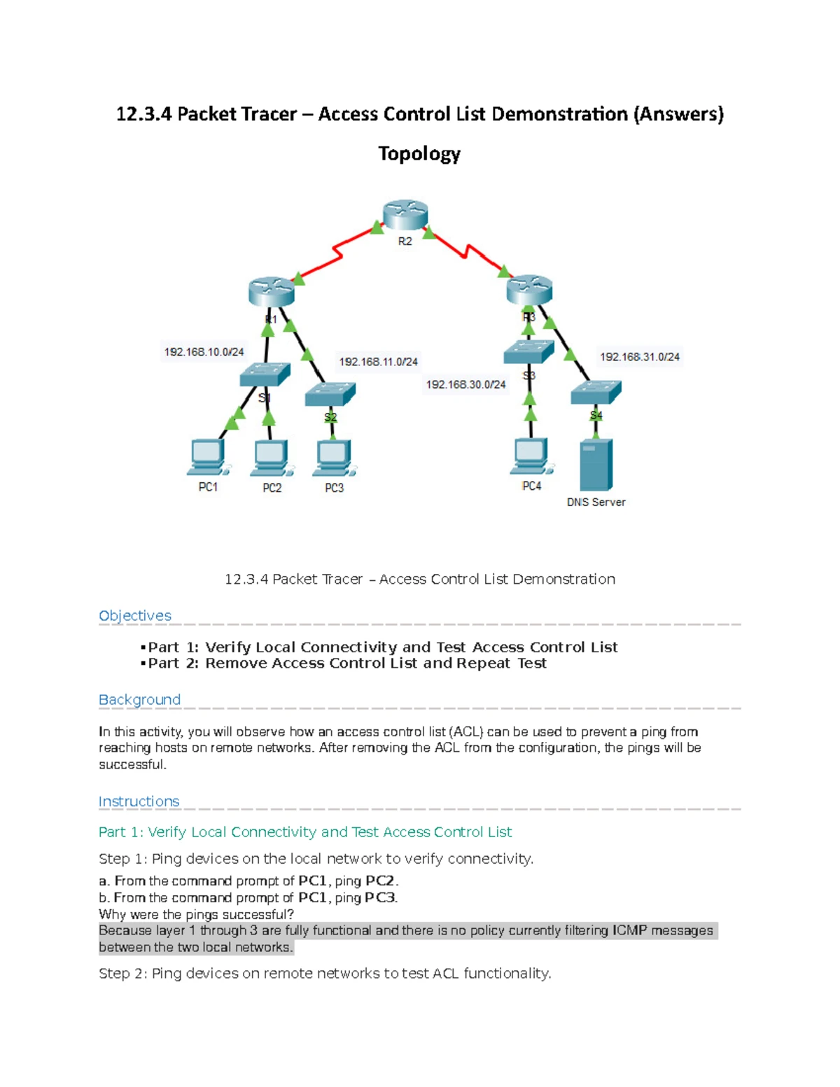 15.2.7 Packet Tracer – Logging Network Activity (Answers) - 15.2 Packet Tracer – Logging Network ...