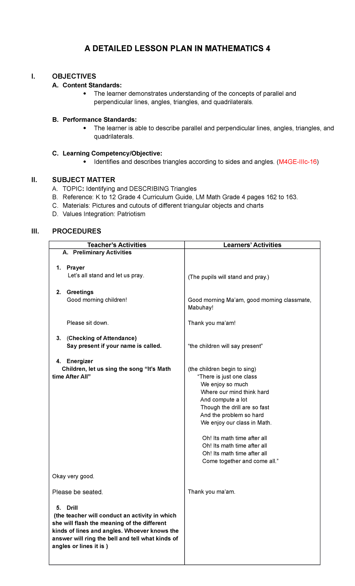 VERE, Marjorie DLP IN MATH4 EP - A DETAILED LESSON PLAN IN MATHEMATICS ...
