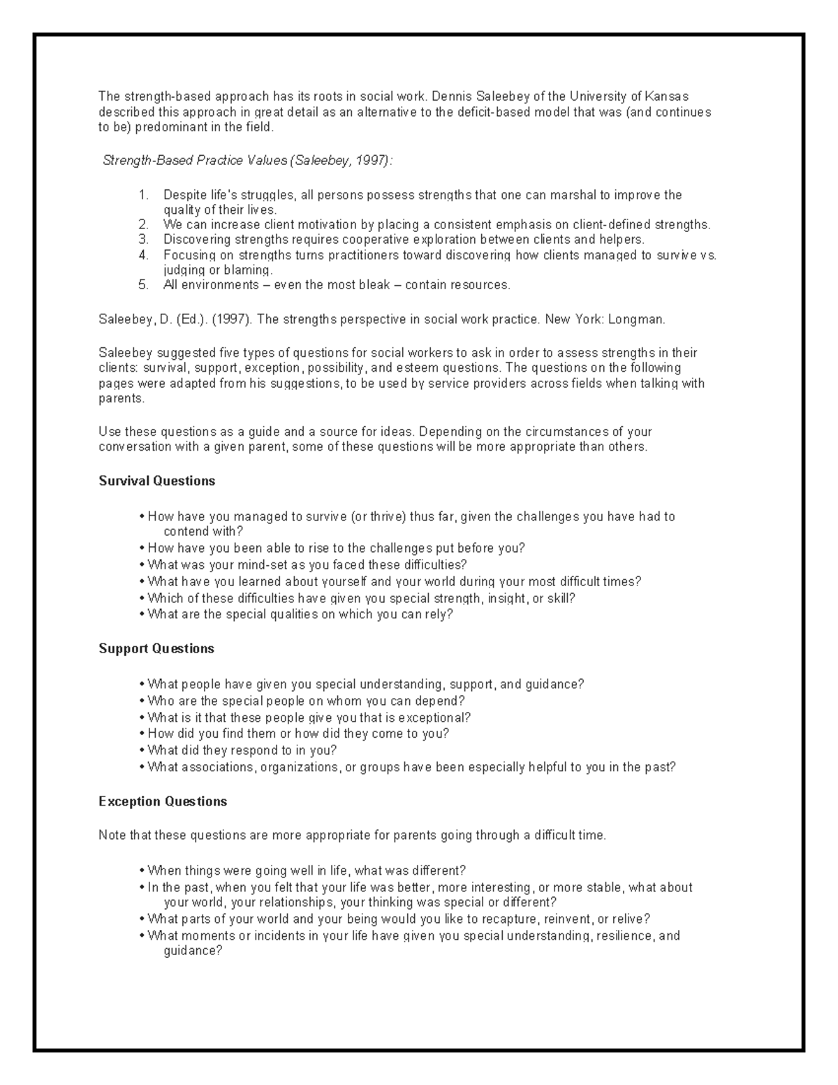 Strength-Based Questions for Social Work Practice: Insights & Guidance ...
