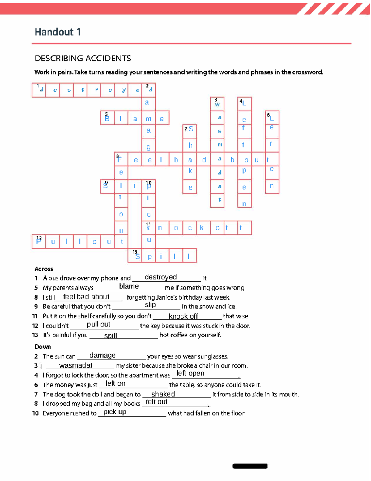 BUS 2.0 Level 3 Lesson Plan 12 Handout 1-salida - Handout 1 DESCRIBING ...