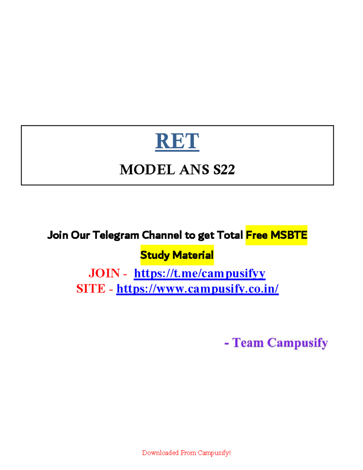 RET S22 Model Answer for Renewable Energy Technology Exam - Studocu
