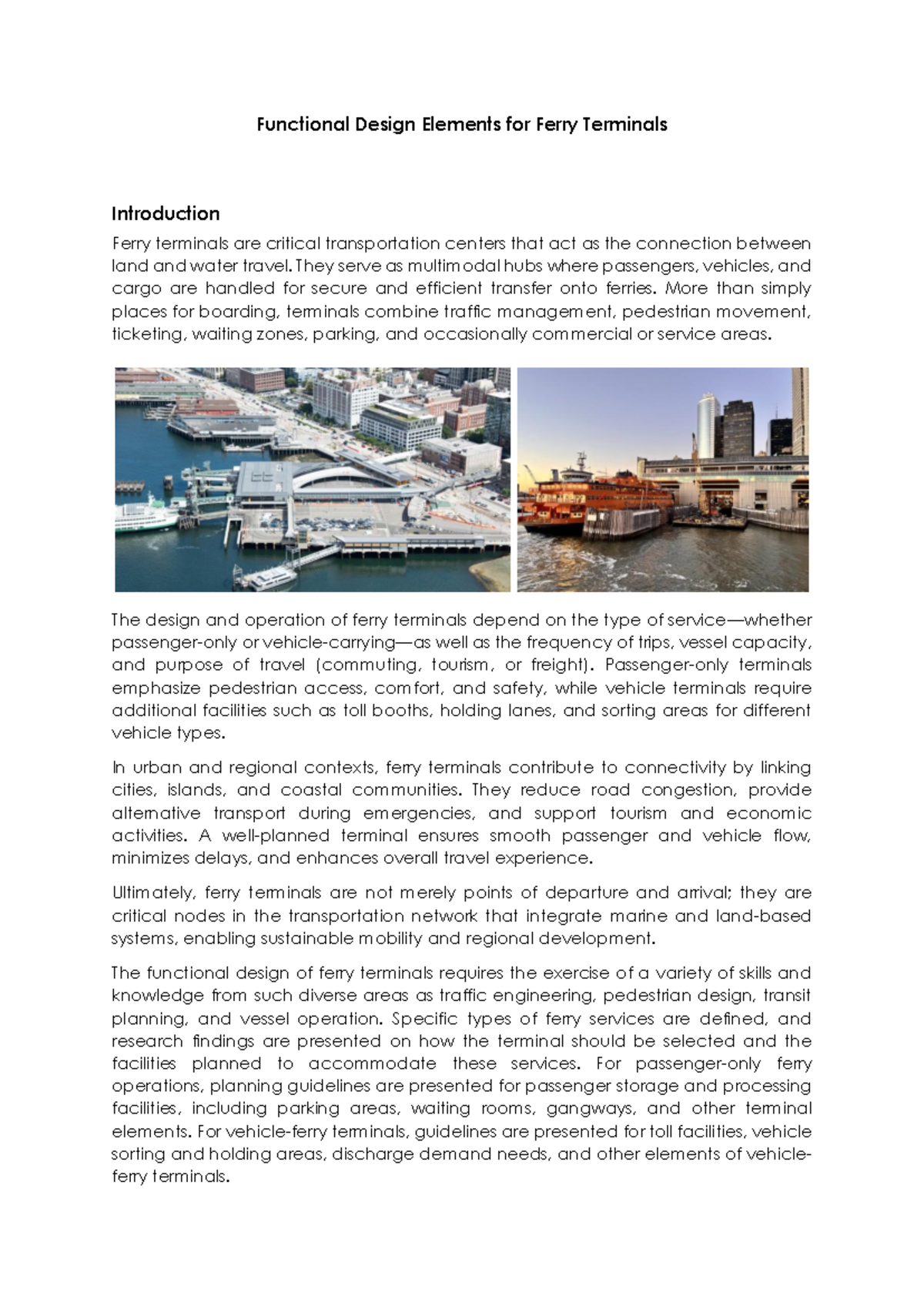 Functional Design Principles for Ferry Terminals: A Comprehensive Guide ...