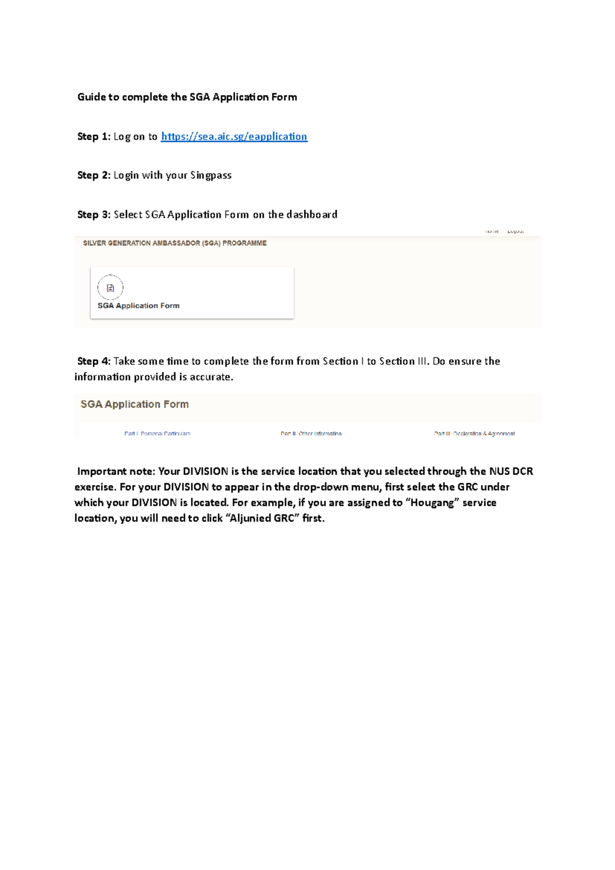 SGA Application Form Completion Guide: Step-by-Step Instructions - Studocu
