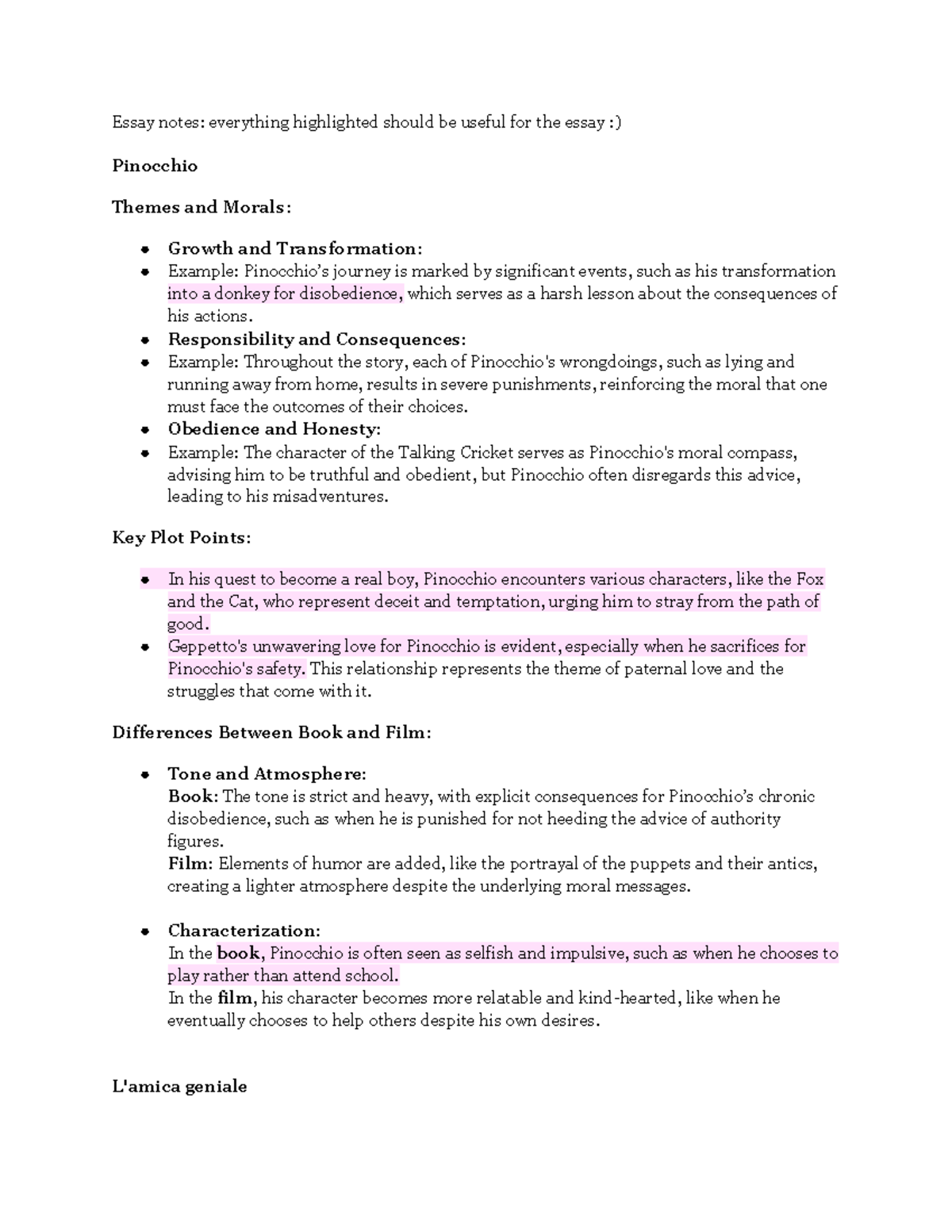 Essay Notes: Pinocchio Themes & Morals - Growth, Transformation & More ...