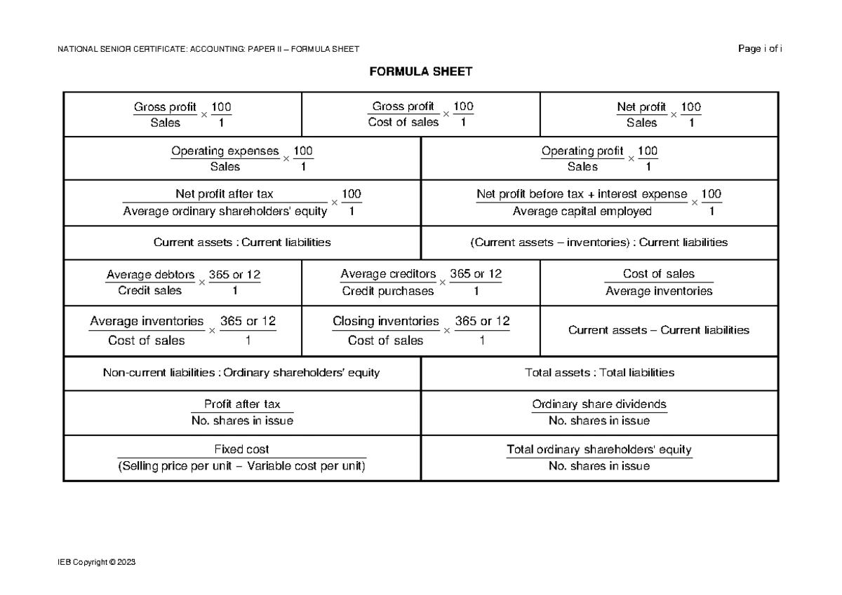 2024 NSC Accounting: Paper I Past Exam Questions & Marking Guide - Studocu