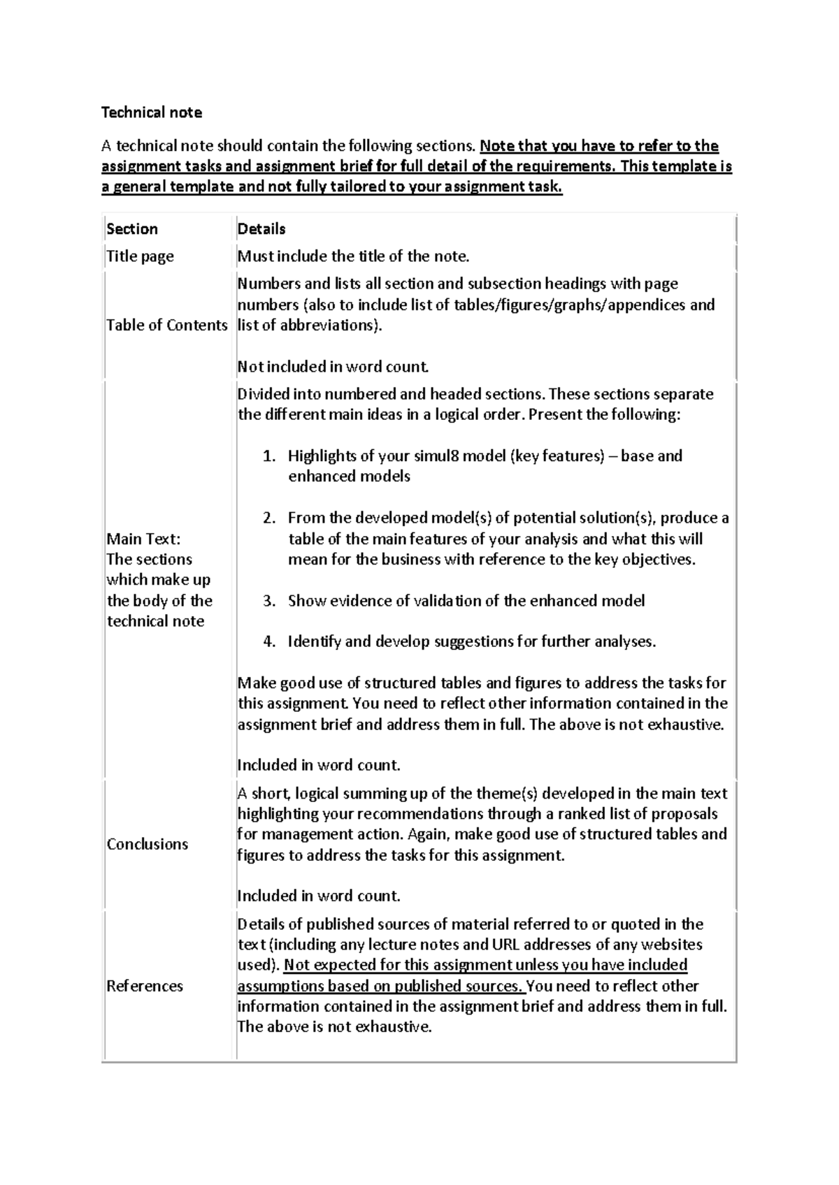 Technical Note Structure Guidelines for Assignment Tasks - Studocu