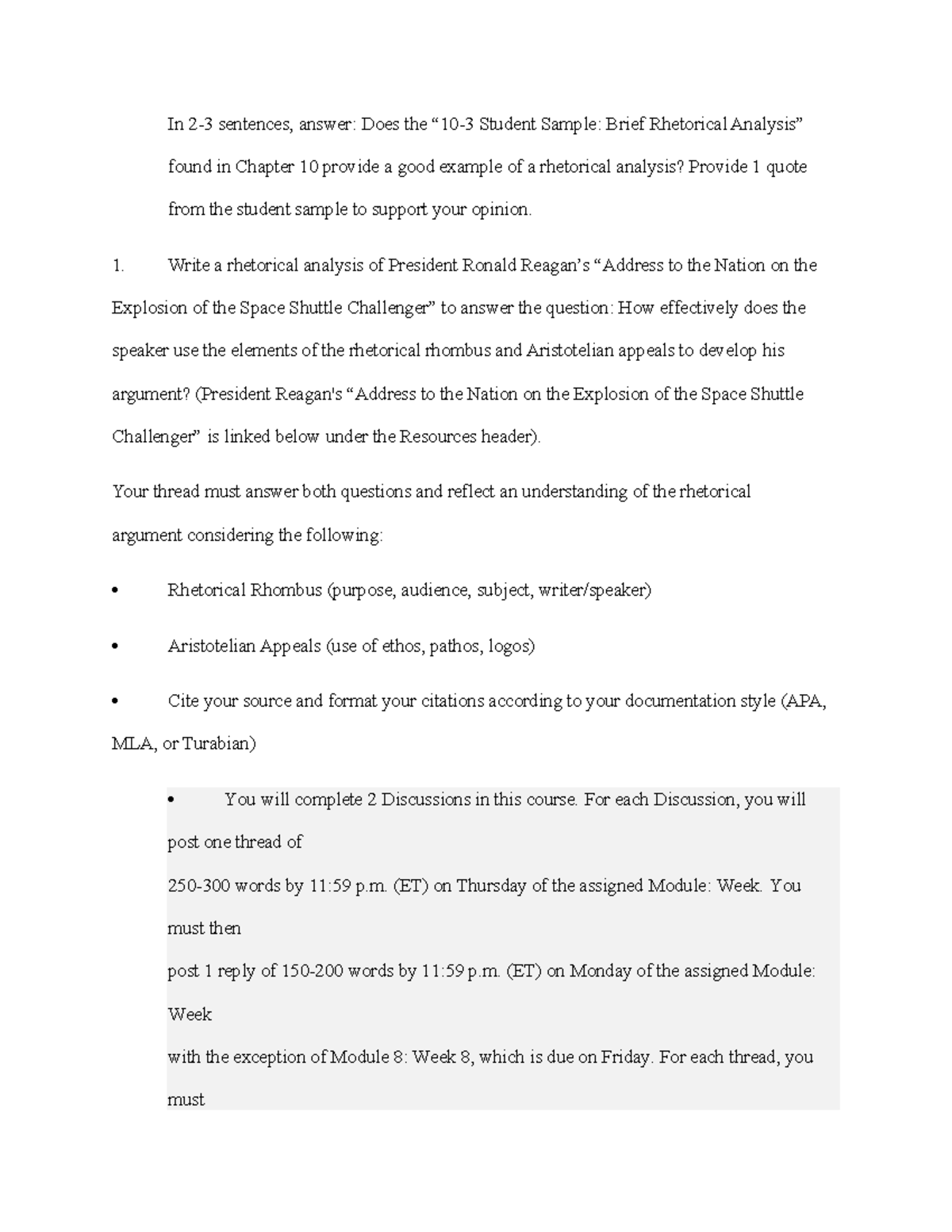 ENGL101_B17: Rhetorical Analysis of Reagan’s Challenger Speech ...