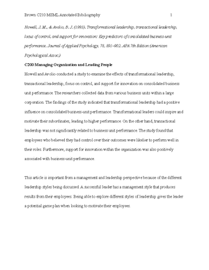 MBA CAP TASK 2 Notes - Running Head: TITLE OF YOUR PAPER 1 MBA Capstone ...