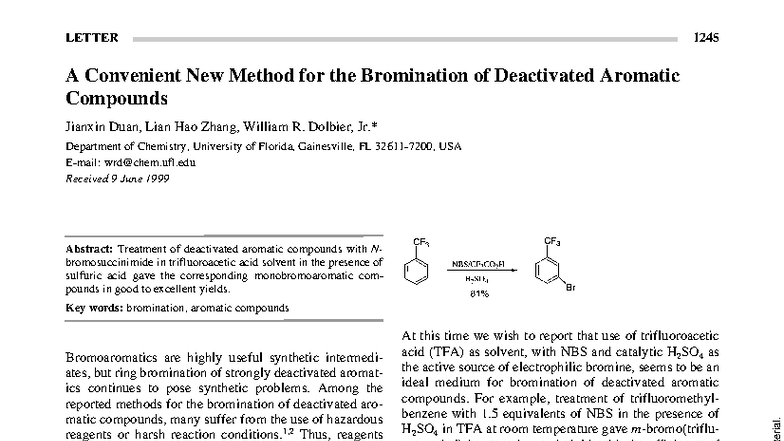 Paper 0 - Lecture example - LETTER 1245 Synlett 1999, No. 8, 1245–1246 ...