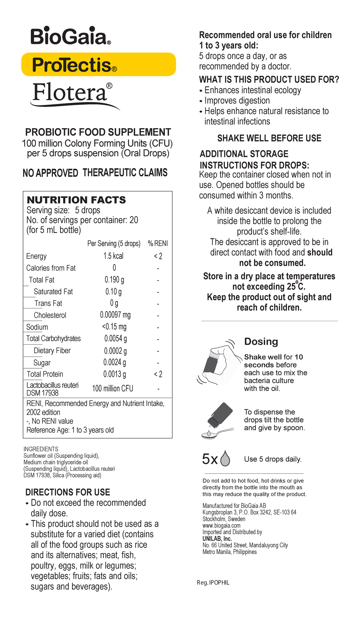 Flotera Drops PIL: Nutritional Facts & Usage Guide for Kids - Studocu