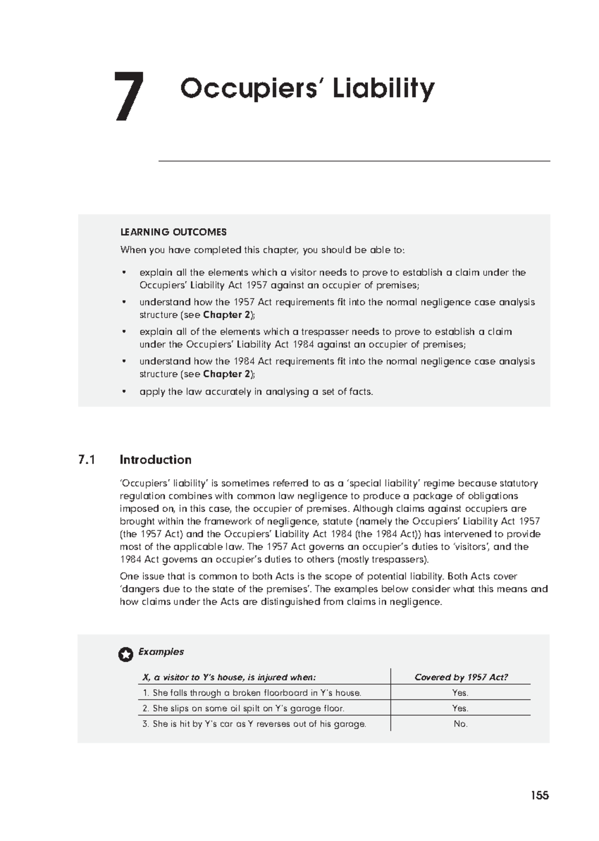 Occupiers' Liability: A Study on the 1957 and 1984 Acts Analysis - Studocu