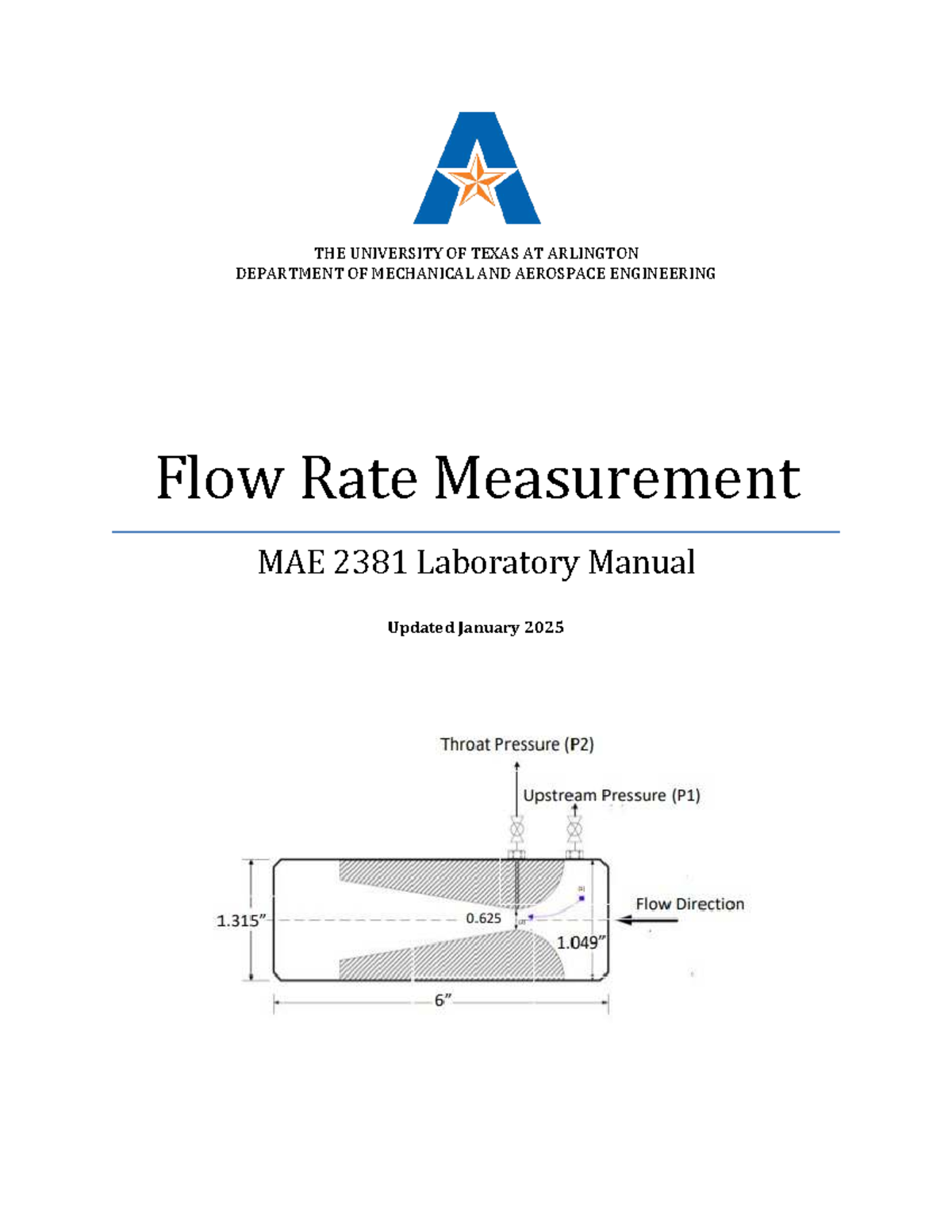 Flow Rate Measurement Lab Manual MAE 2381 - Spring 2025 - Studocu
