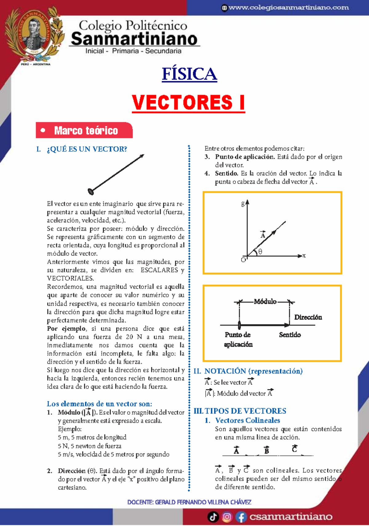 FÍSICA VECTORES I: Conceptos Fundamentales sobre Vectores - Studocu
