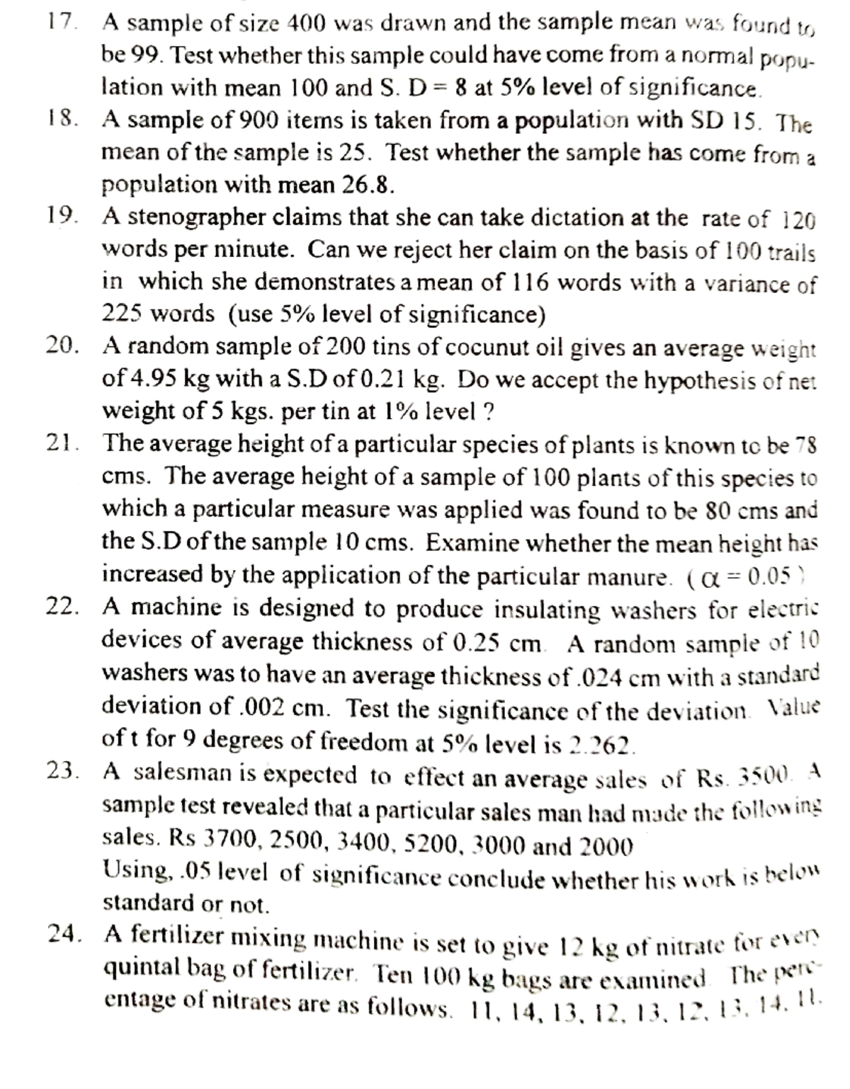 Z&t Tests - Practice Problemsz &t tests - practice problems - 17. A ...
