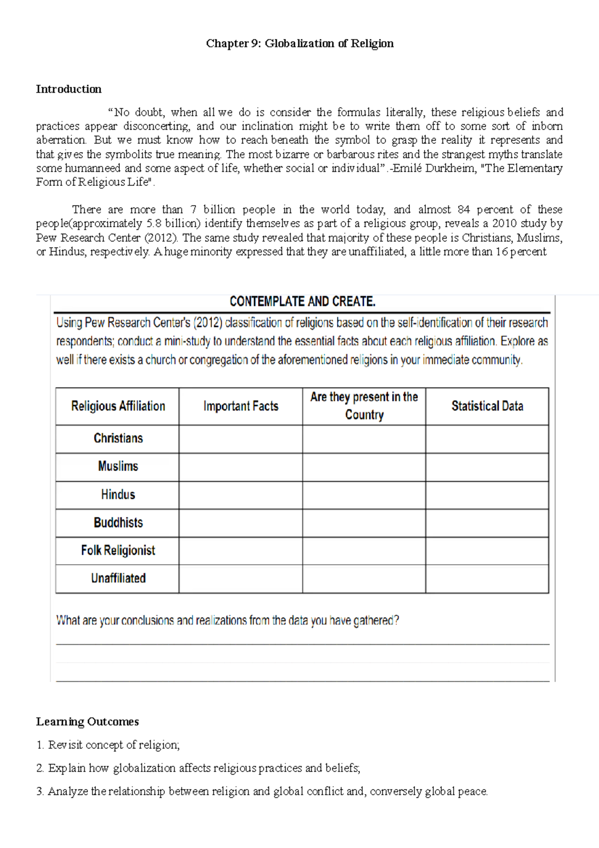 Globalization of Religion: Exploring Dynamics in Chapter 9 - Studocu
