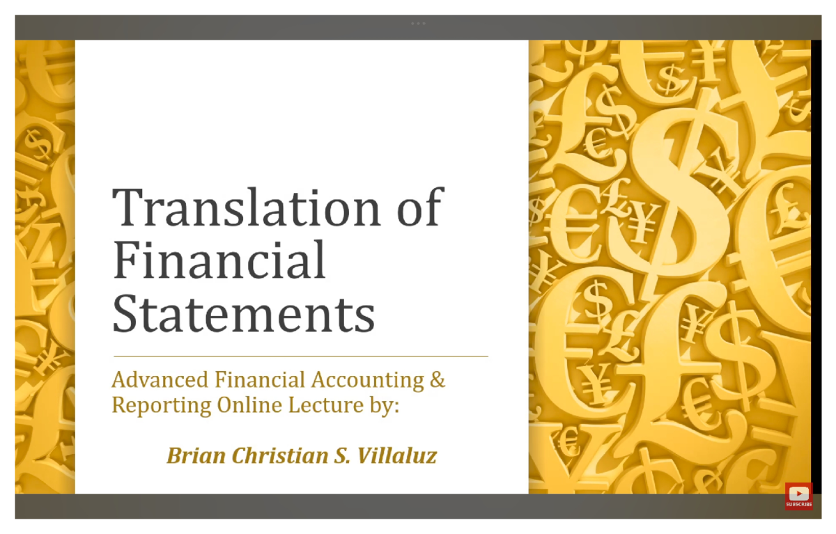 [ABC] Foreign FS Translation - Translation of Financial Statements ...
