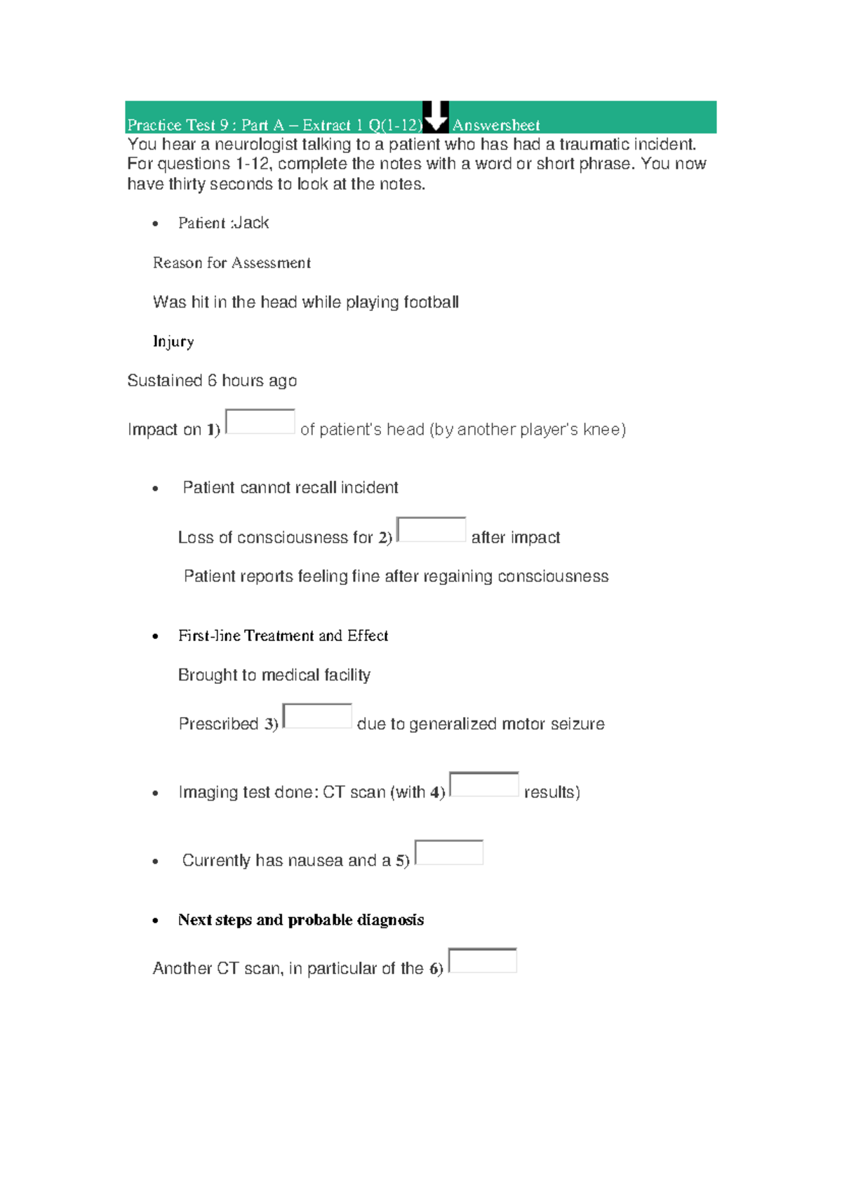 Pharmacy Practice Test 9 - Patient Case Studies & Answer Key - Studocu