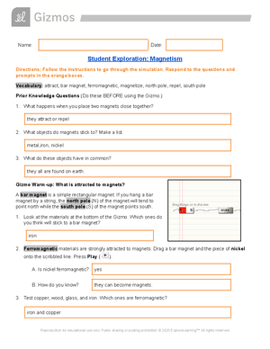 Balancing Chem Equations SE Gizmos - Name: Date: Student Exploration ...