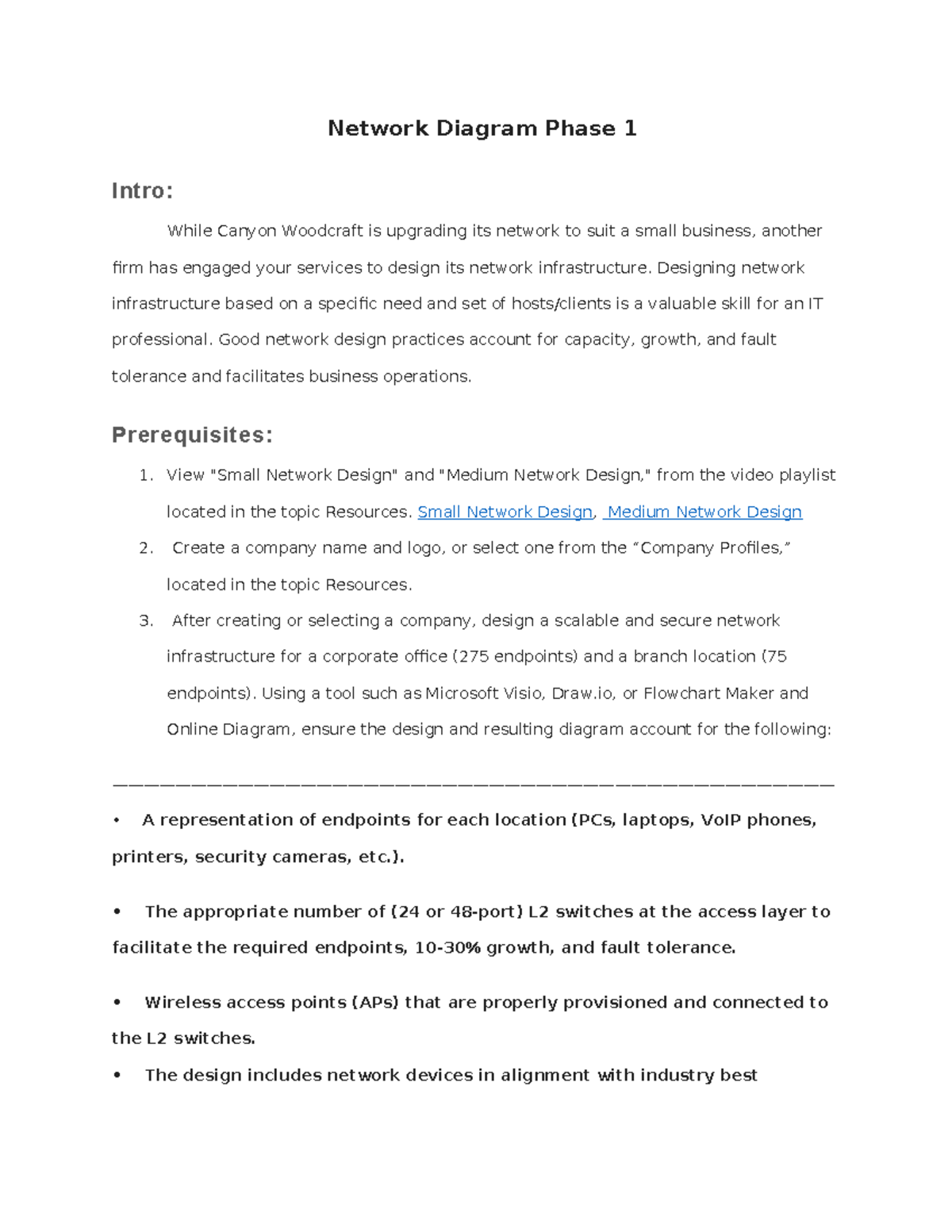 Network Diagram Phase 1: Designing Scalable Infrastructure for IT - Studocu