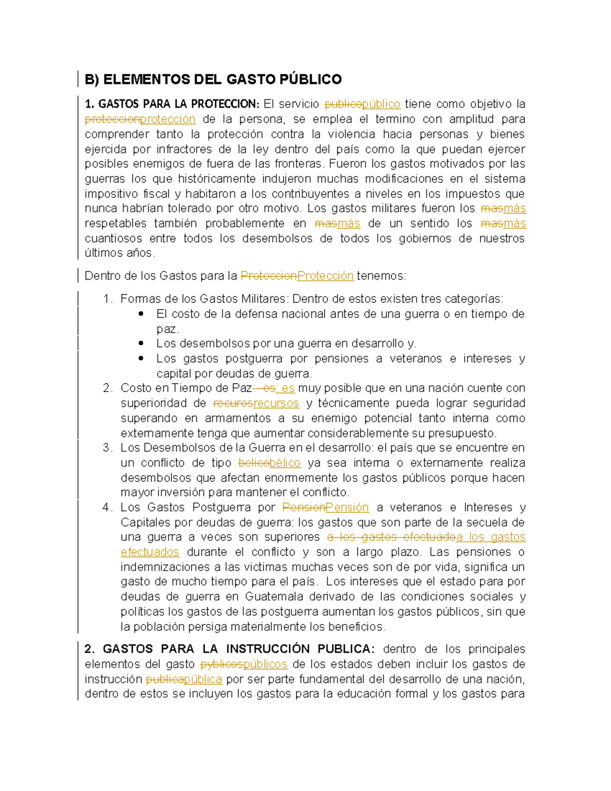 Elementos del Gasto Público: Instrucción y Protección en Gastos ...