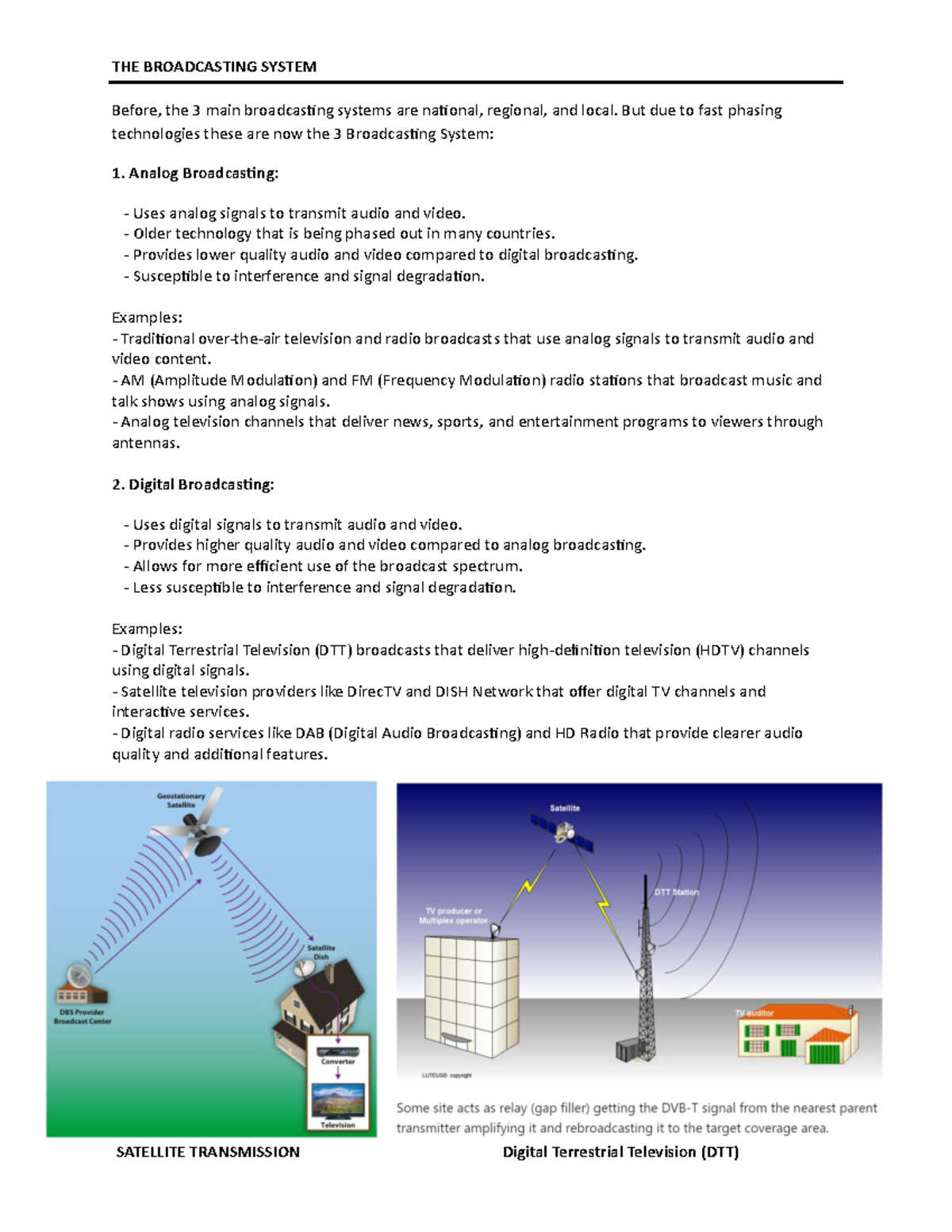 BPP Chapter-3-lesson - THE BROADCASTING SYSTEM Before, the 3 main ...
