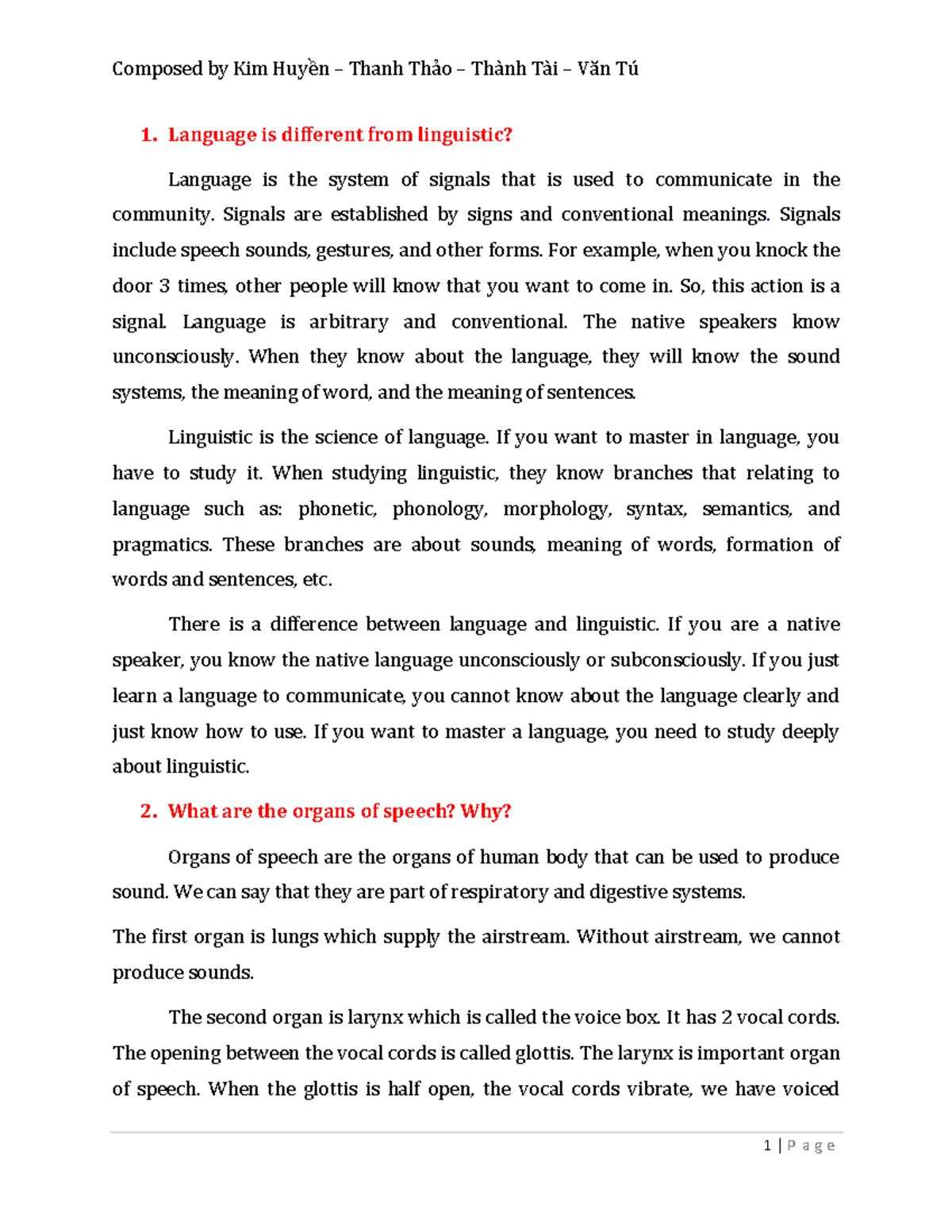 An Introduction Of Linguistics Reference Answers 1 Language Is