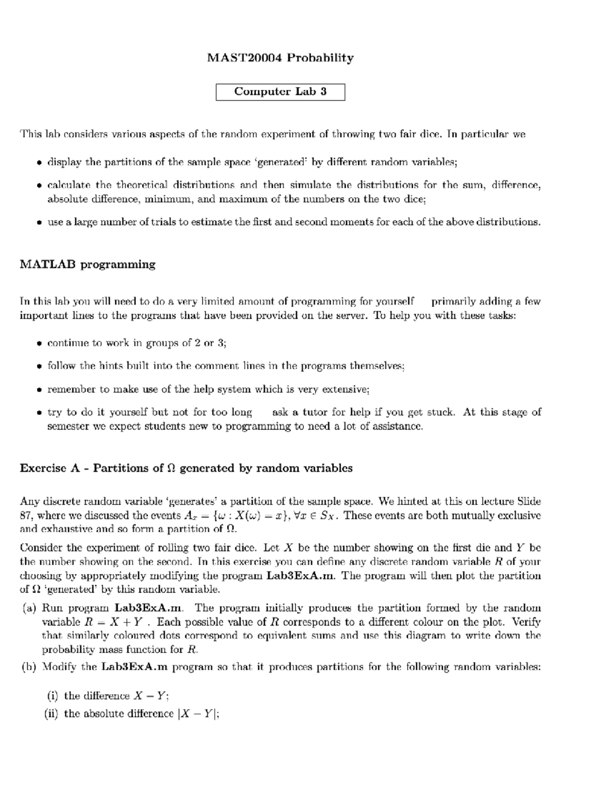 Mast20004 Tutorial 4 questions - MAST20004 - Studocu