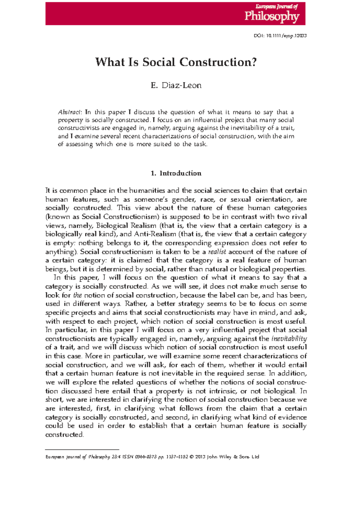 ¿Qué Es el Constructo Social? Análisis y Perspectivas en Filosofía - Studocu