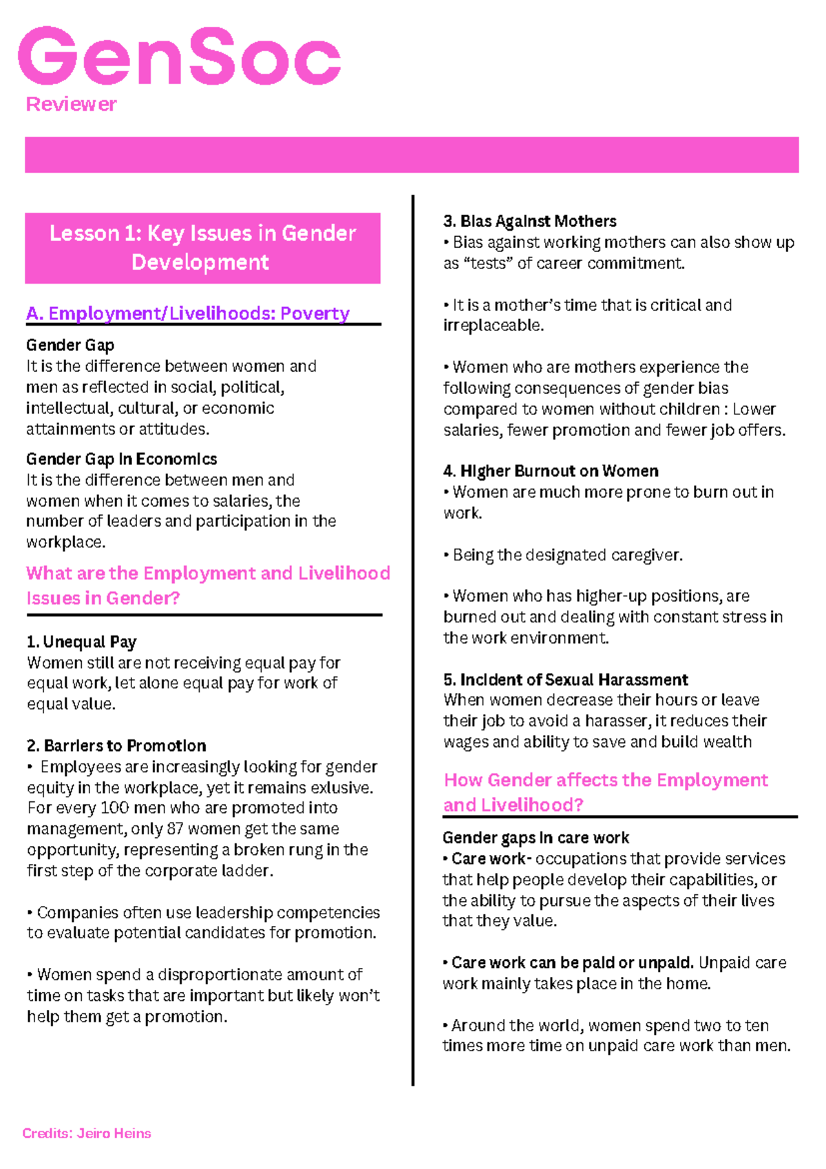 GenSoc Reviewer: Key Issues in Gender Development (Lesson 1) - Studocu