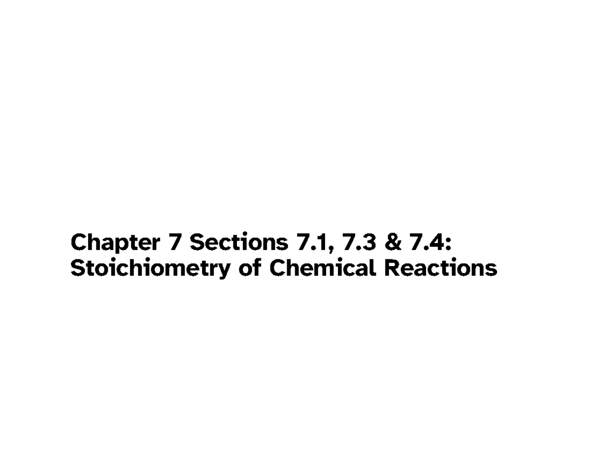 CHEM 130 Final Exam Review: Stoichiometry & Limiting Reagents - Studocu