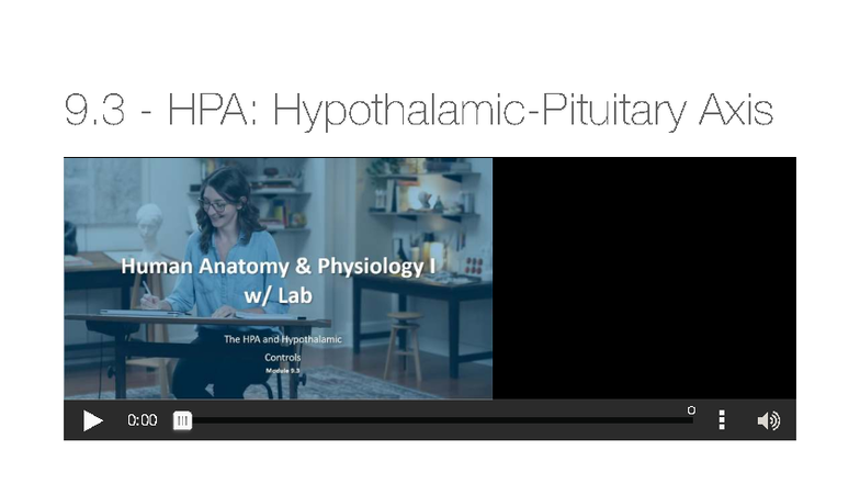 9.3 HPA: Hypothalamic-Pituitary Axis Overview - HAP I w/Lab - Studocu