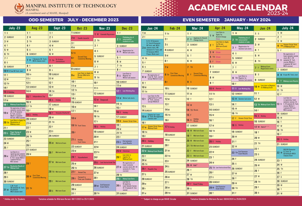 Attachment MIT-Academic Calendar 2023-24 - (A constituent unit of MAHE ...